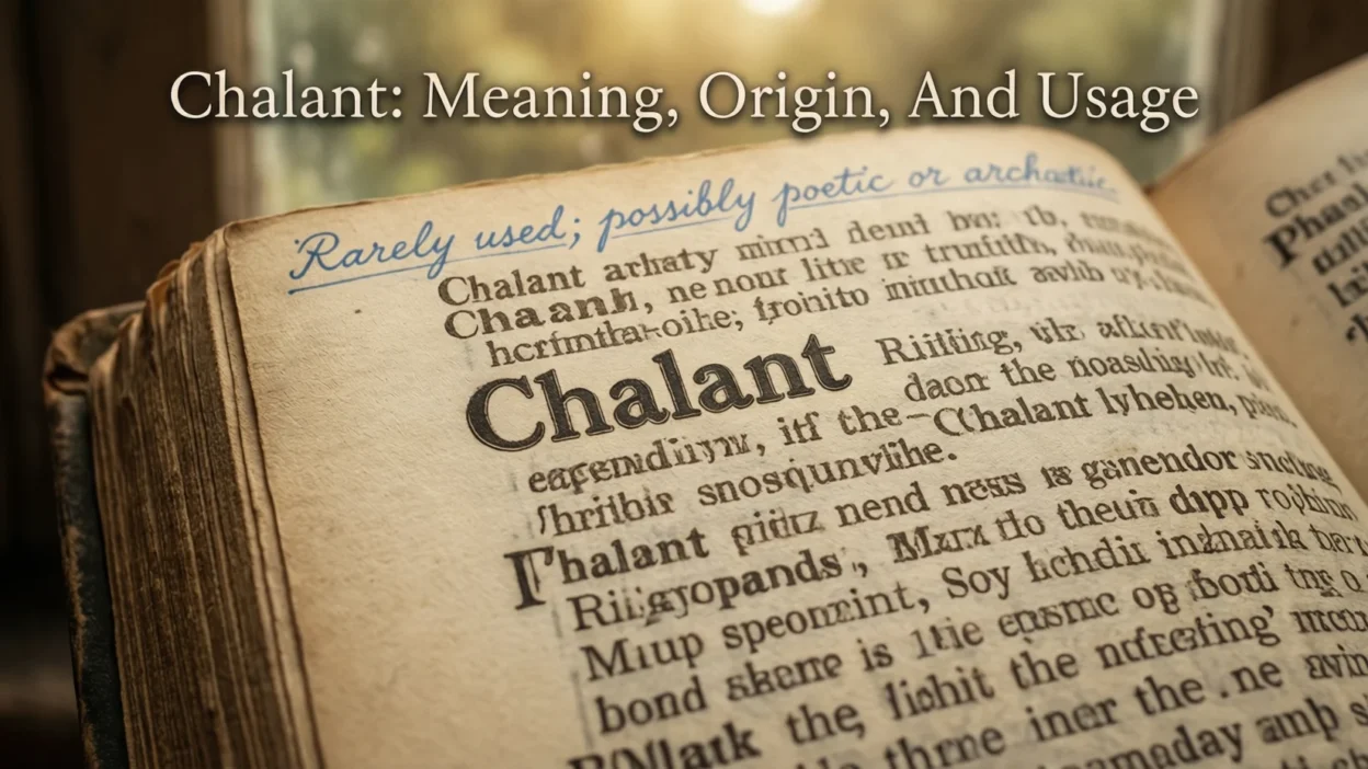 Chalant Meaning: Definition, Origin, Examples & Synonyms
